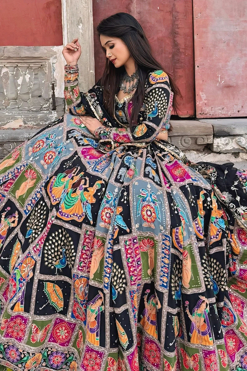 Designer Digital Print Ghagra Choli For Garba Night - Anaya Designer Studio