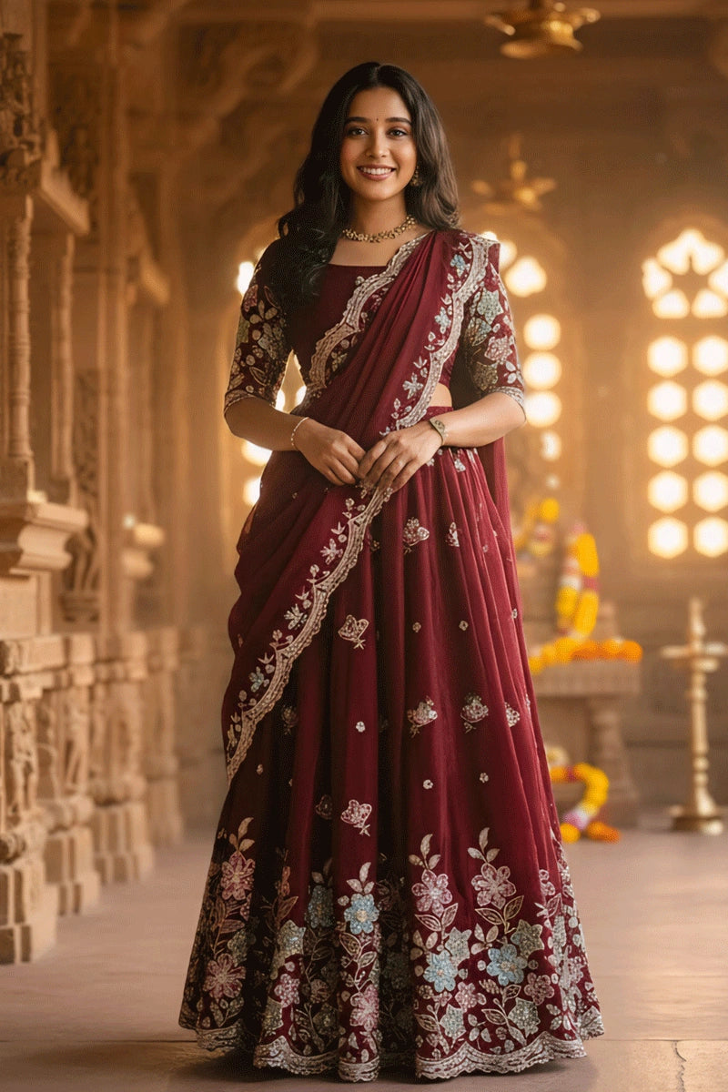 Pongal Festival Special Half Saree For Gen Z Girl - Anaya Designer Studio