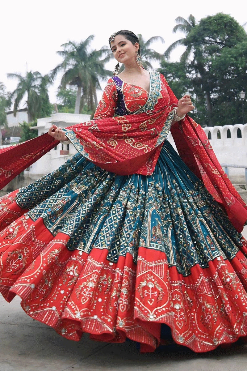 Blue Color Real Mirror Work Chaniya Choli For Navratri - Anaya Designer ...