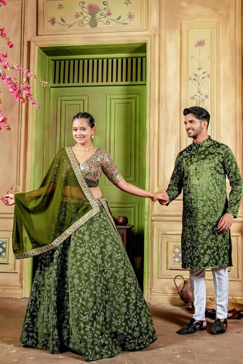 Family Matching Outfits For Mehendi Function – Anaya Designer Studio