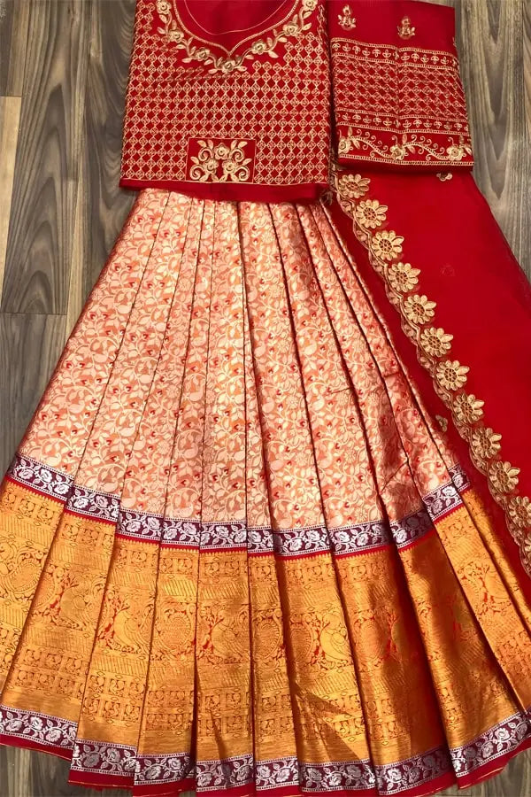 Latest Pattu Half Saree Blouse Designs For Girls – Anaya Designer Studio