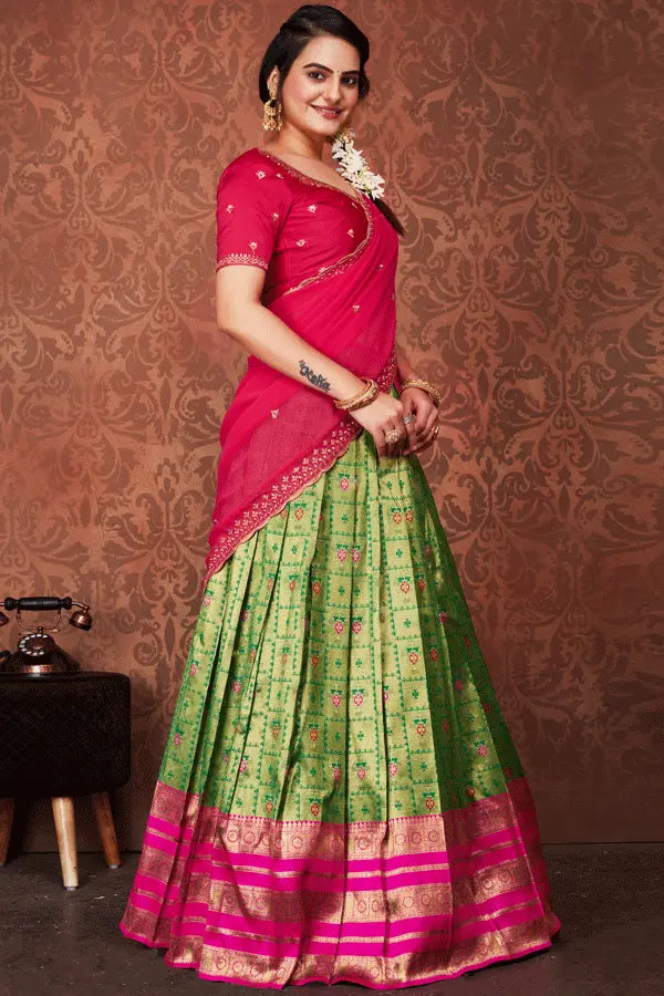 Simple Half Saree Designs For Wedding – Anaya Designer Studio