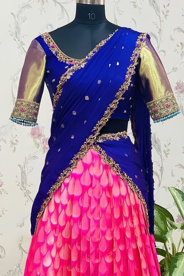 New South Indian Half Saree Look – Anaya Designer Studio