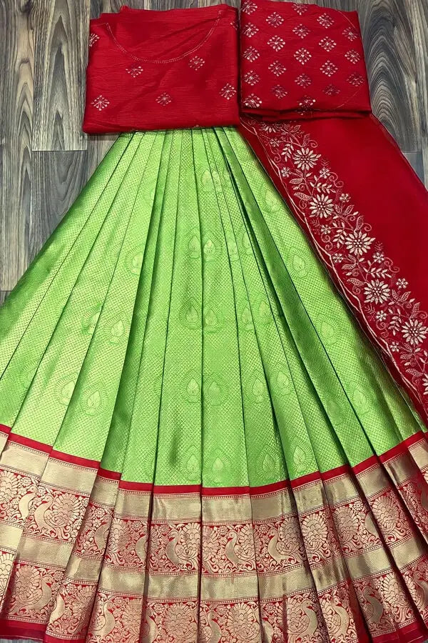 Modern Telugu Half Saree Function Stills For Women – Anaya Designer Studio