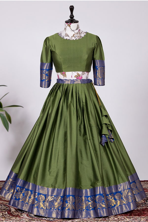 South Indian Half Saree For Mehndi Function – Anaya Designer Studio