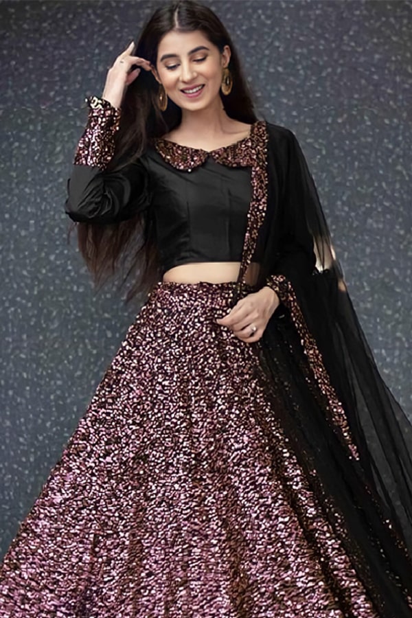 Party wear traditional crop top lehenga Pink 2021 – Anaya Designer Studio