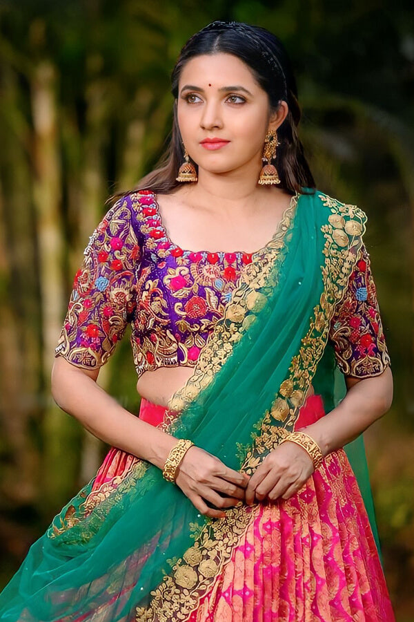 Un-stitched Half Saree designs