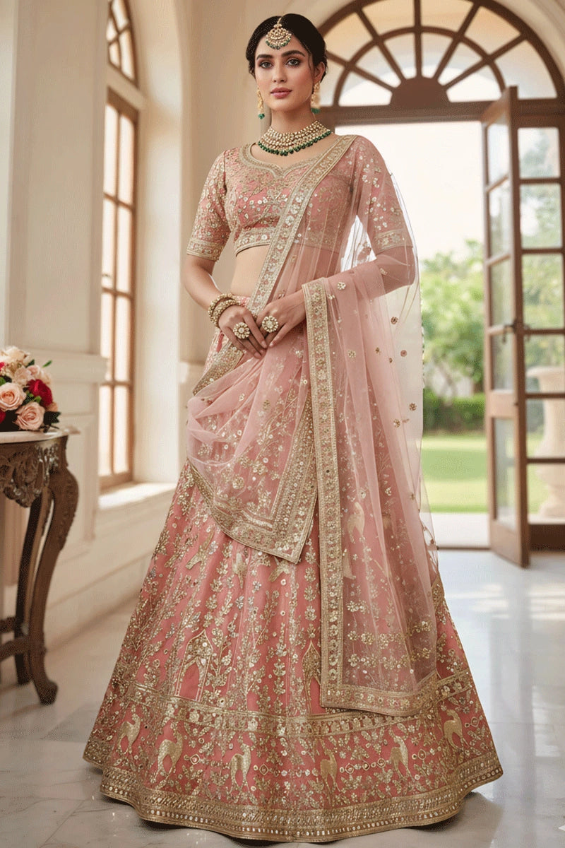 Bridal Heavy Embroidery with Real Mirror Hand Work Lehenga Choli ...
