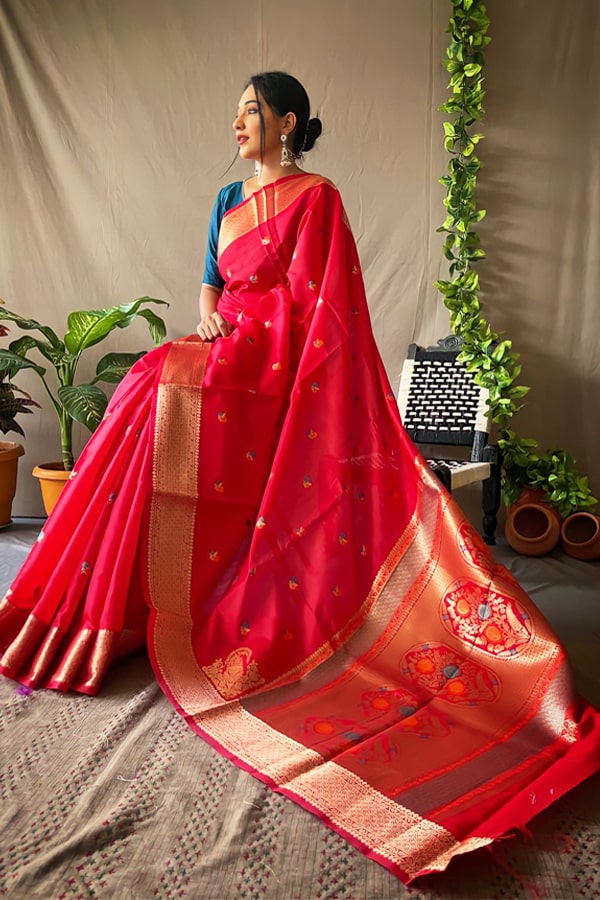 Simple Marathi Look In Paithani Saree Silk 2021 – Anaya Designer Studio
