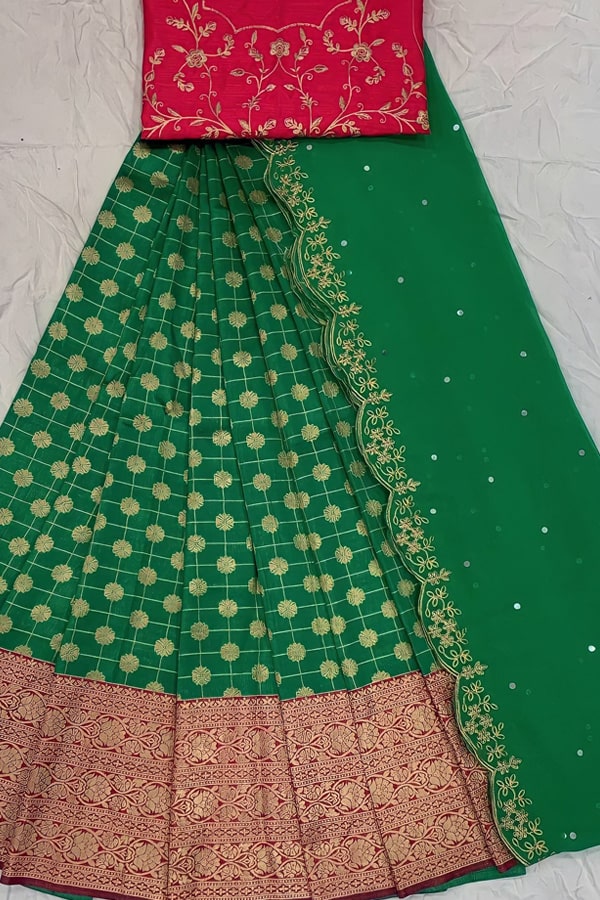 Traditional Half Saree Colour Combinations For Wedding - Anaya Designer ...