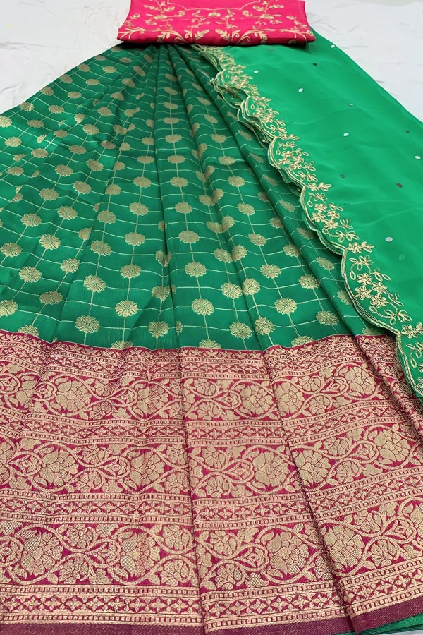Traditional Half Saree Colour Combinations For Wedding - Anaya Designer ...