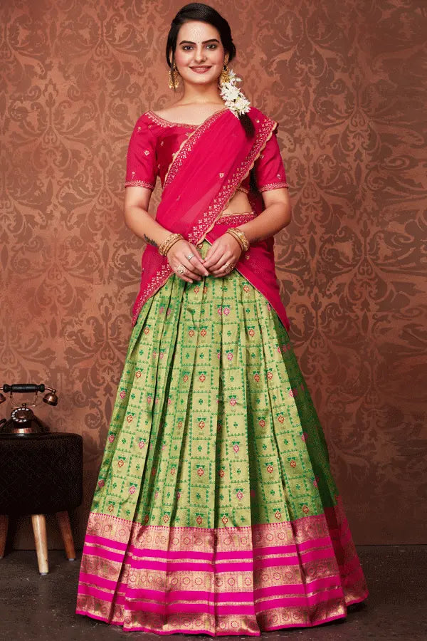 Simple Half Saree Designs For Wedding – Anaya Designer Studio