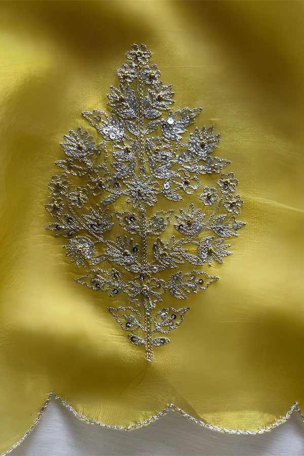 Organza Silk Saree For Haldi Ceremony