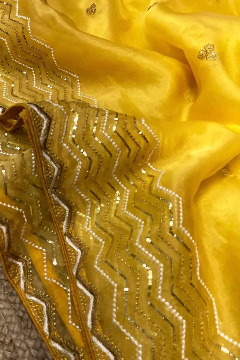 Bollywood Actress Shriya Saran Yellow Saree for Haldi – Anaya Designer ...