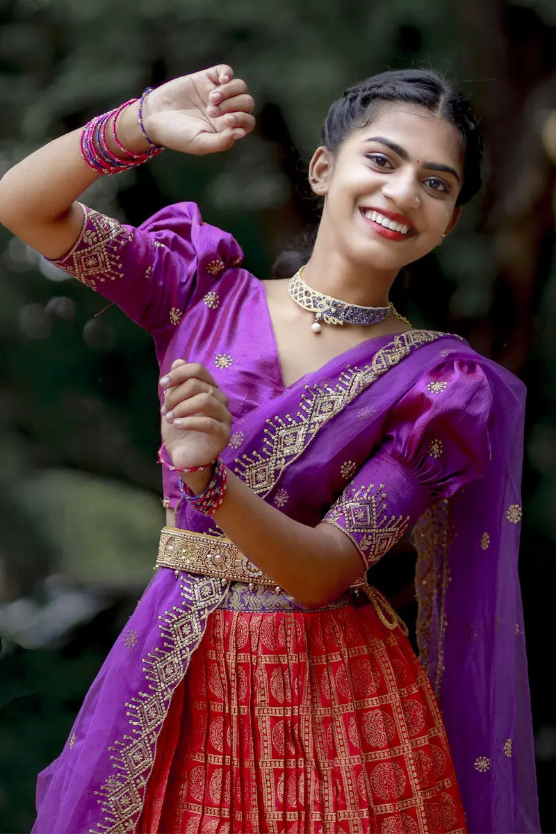 New Model Pattu Half Sarees Blouse Designs 2023 – Anaya Designer Studio